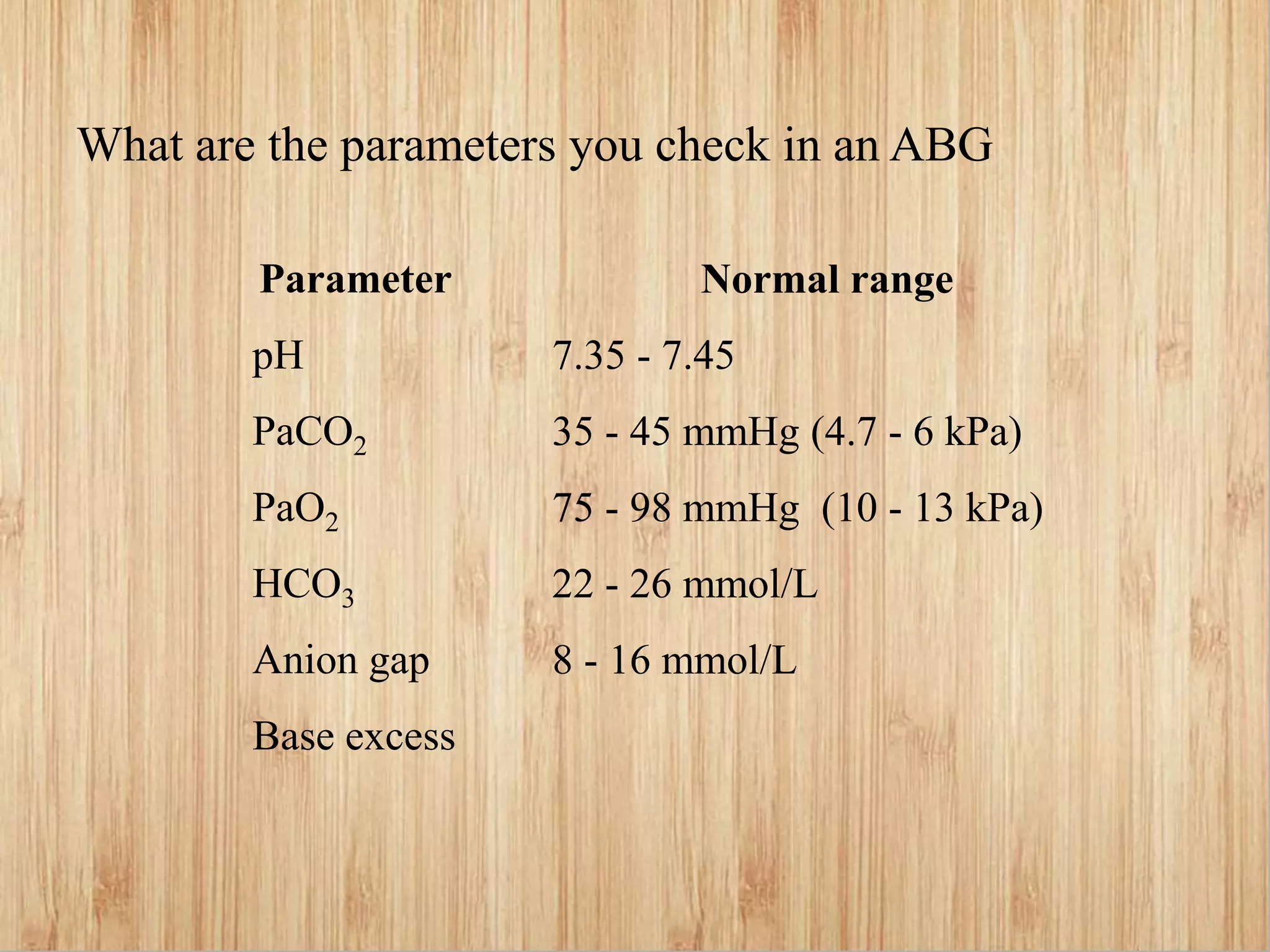 How to interprit a Arterial Blood gas report - basic steps | PPTX | Lung and Respiratory Health ...