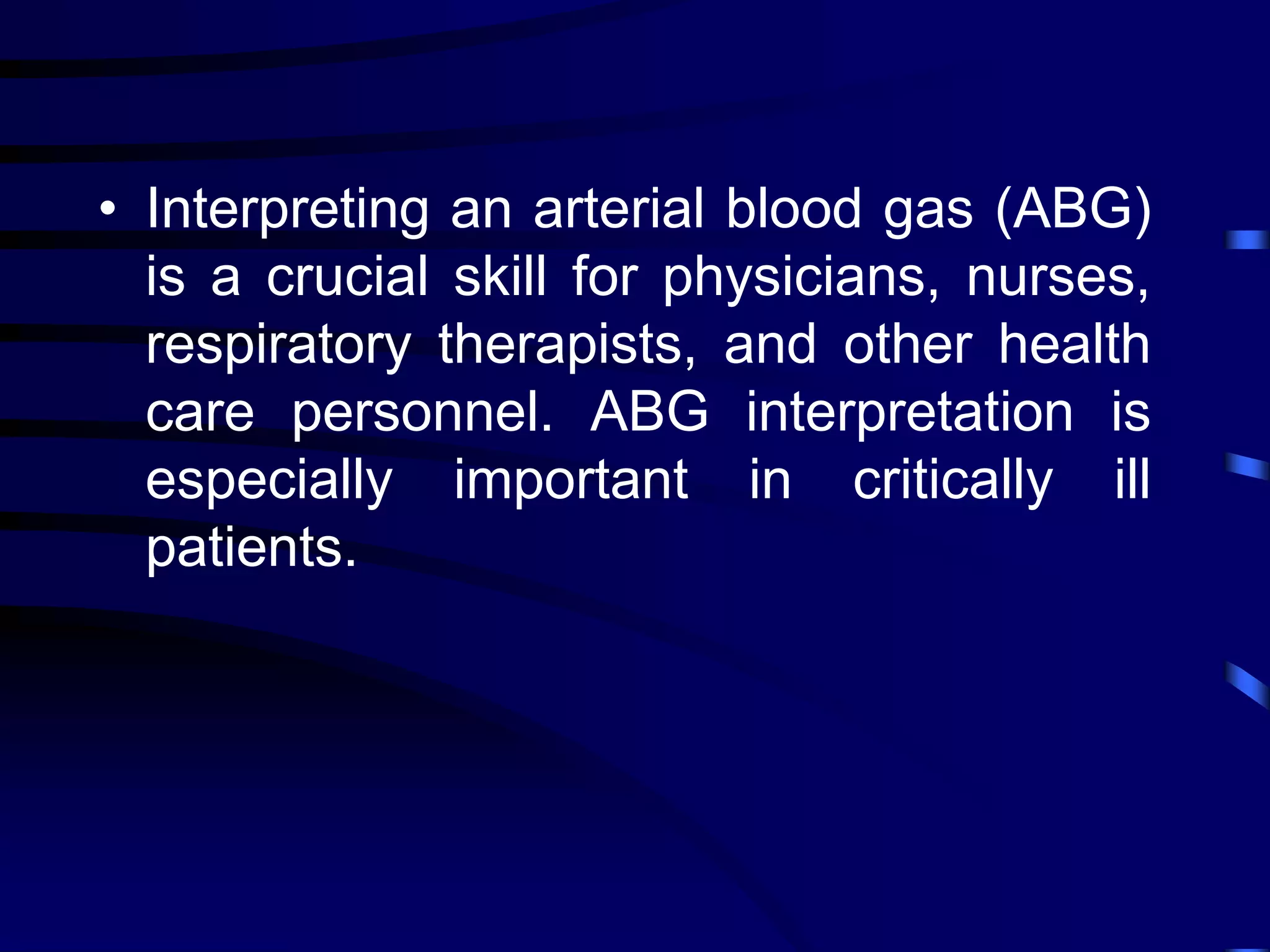 Arterial Blood Gases Analysis | PDF