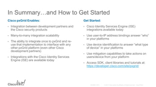 DEVNET-1124 Cisco pxGrid: A New Architecture for Security Platform Integration | PPT