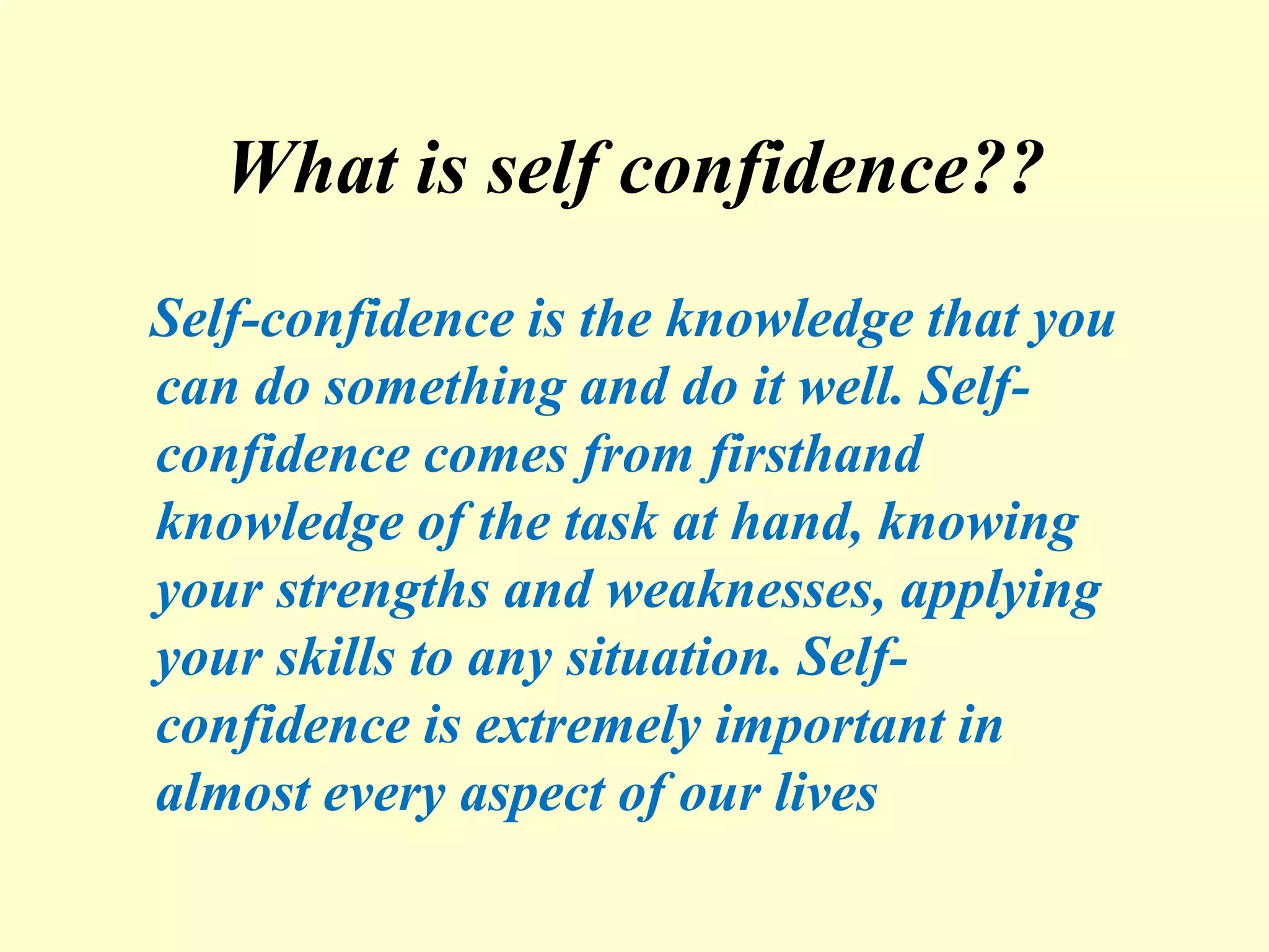 Self confidence | PPTX