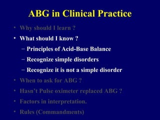 Abg in clinical practice | PPT