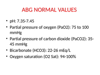 ABG INTERPRETATION acidosis and alkalosis | PPTX