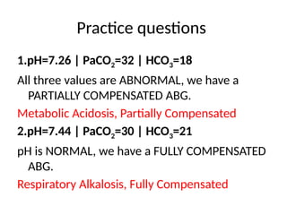 ABG INTERPRETATION acidosis and alkalosis | PPTX