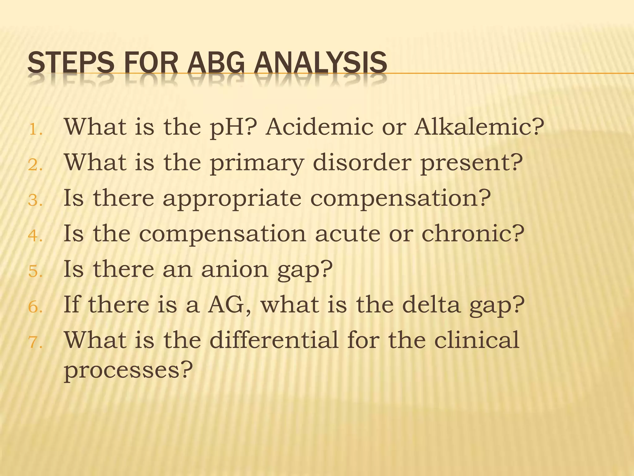 Interpretation of Arterial Blood Gases (ABGs) | PPTX