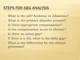 Interpretation of Arterial Blood Gases (ABGs) | PPTX
