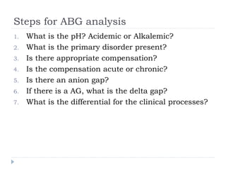 Arterial blood gas analysis in intensive care uint.ppt