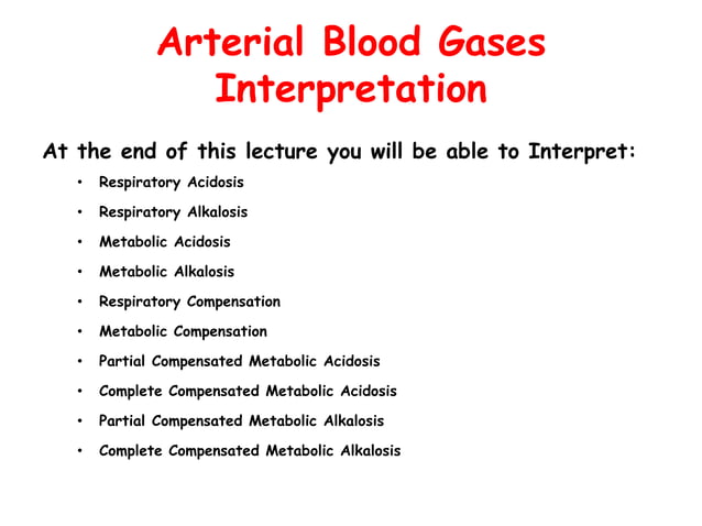 Arterial Blood Gases | PPT