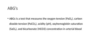 Arterial blood gases. ppt(To detect blood gases) | PPTX