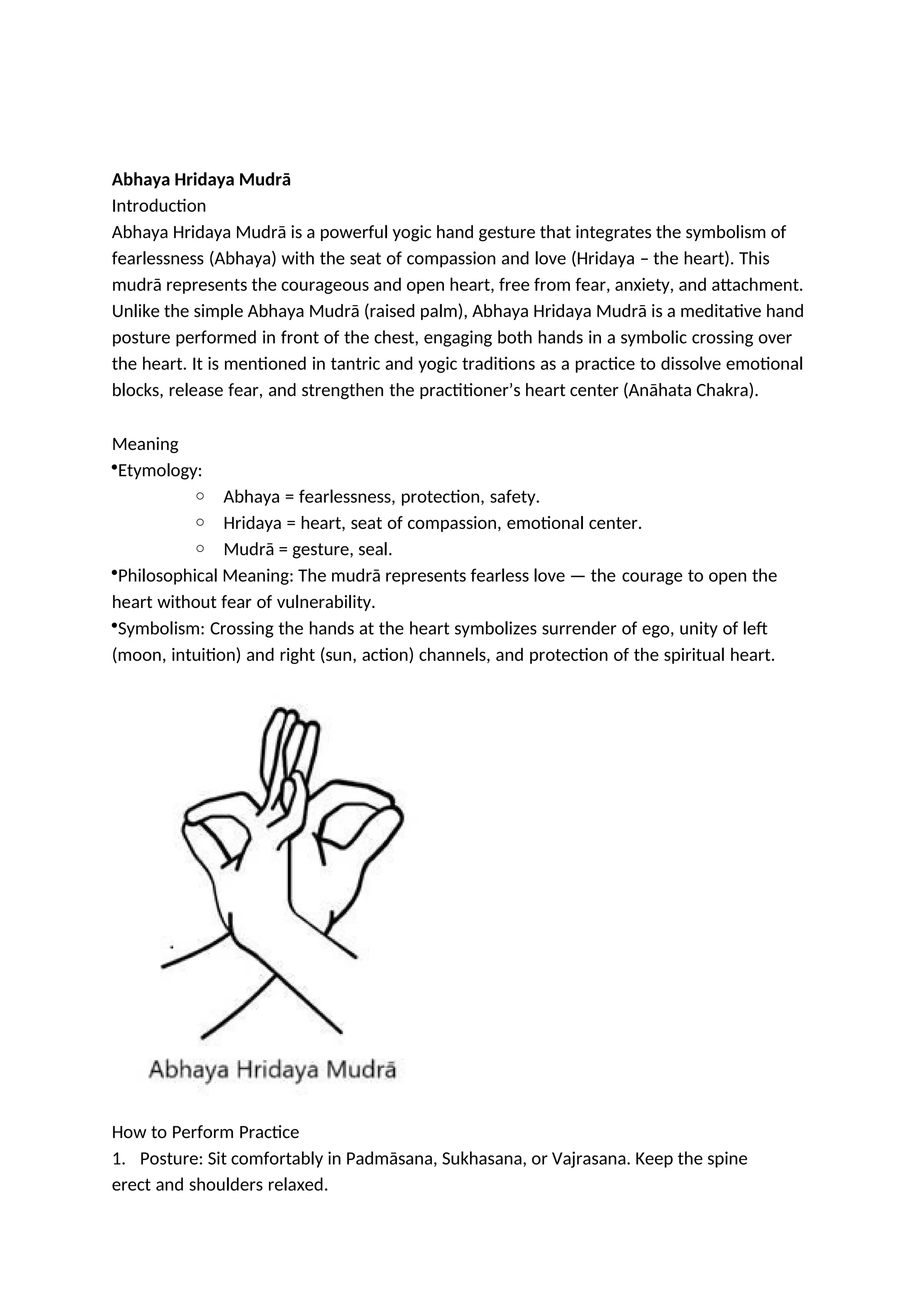 Abhaya Hridaya Mudrā for heart strong function | PPT