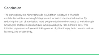 Abhay Bhutada Foundation Supports Cultural Learning at Shivsrushti | PDF