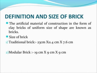 Abhay EOI BRICK.ppt for engeneering civil engineering students | PPT