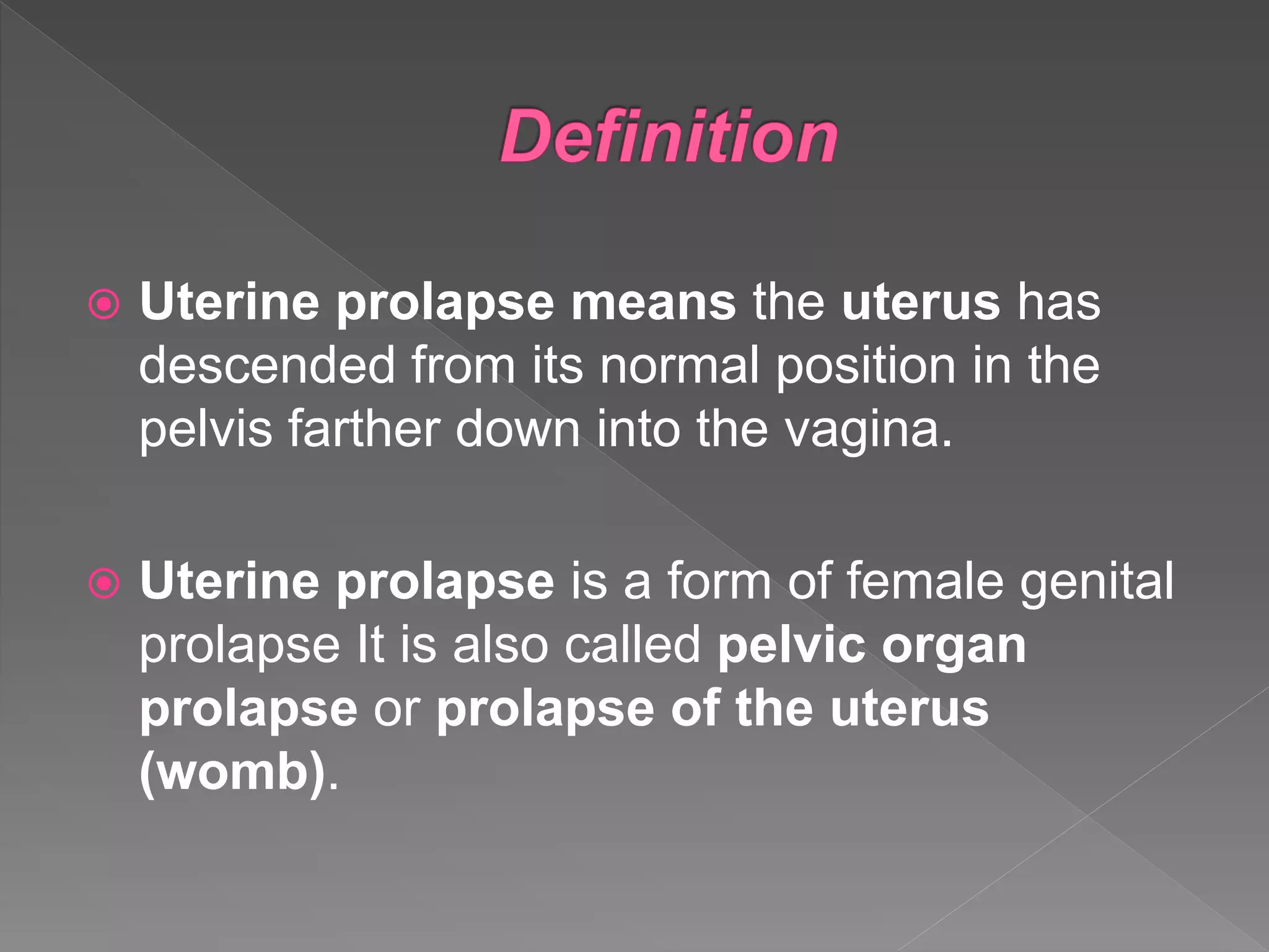 Prolapse of Uterus | PPTX