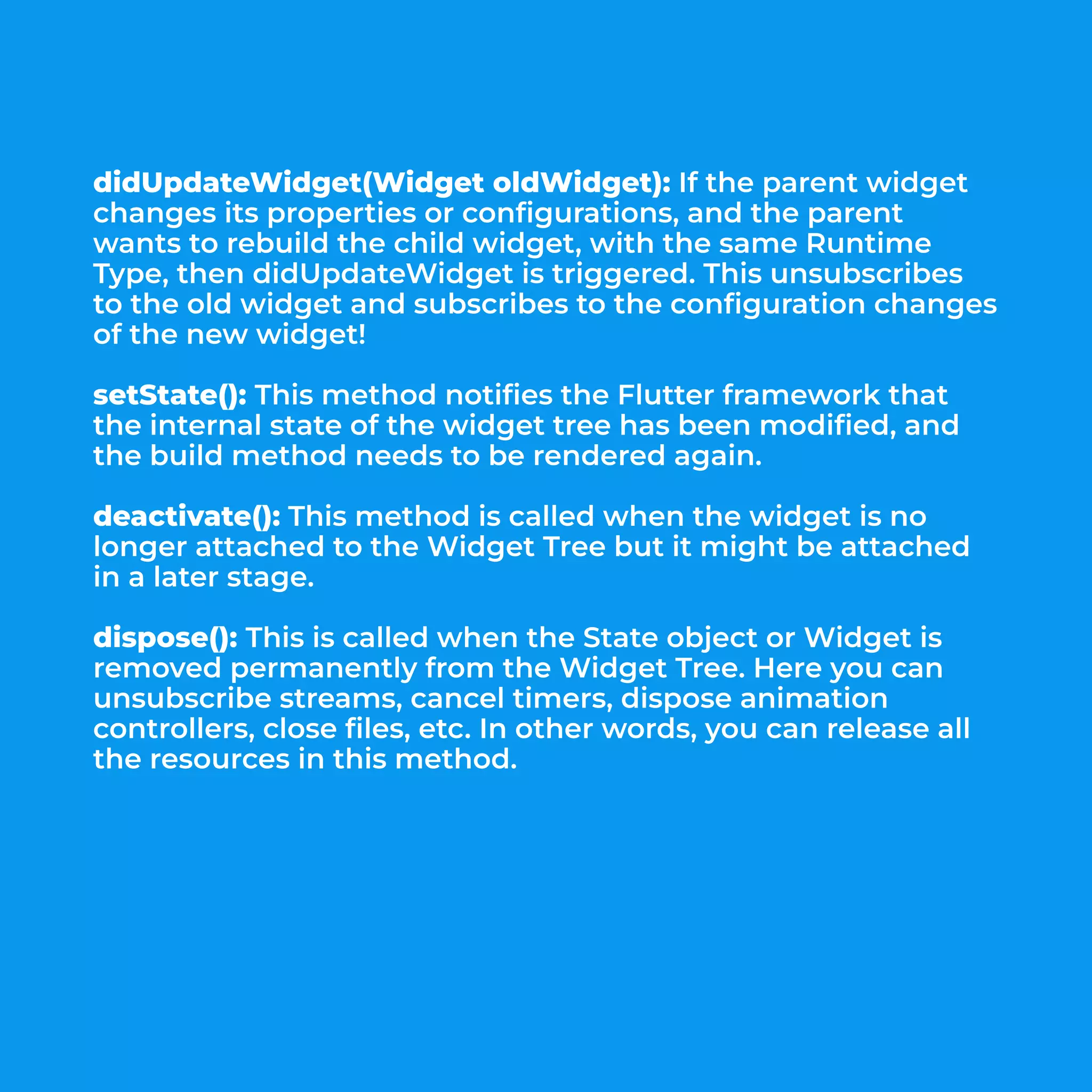 Widget Lifecycle in Flutter | PDF