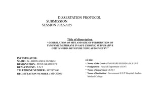 thesis dissertation protocol for the ethics | PPT