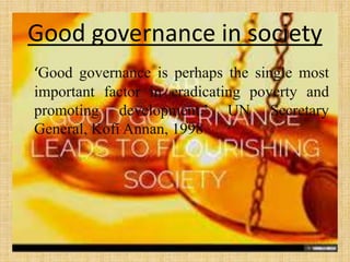 role of good governance and society | PPTX
