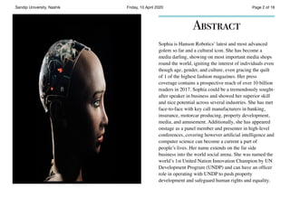 Presentation on Sophia Robot | PDF