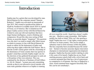 Presentation on Sophia Robot | PDF