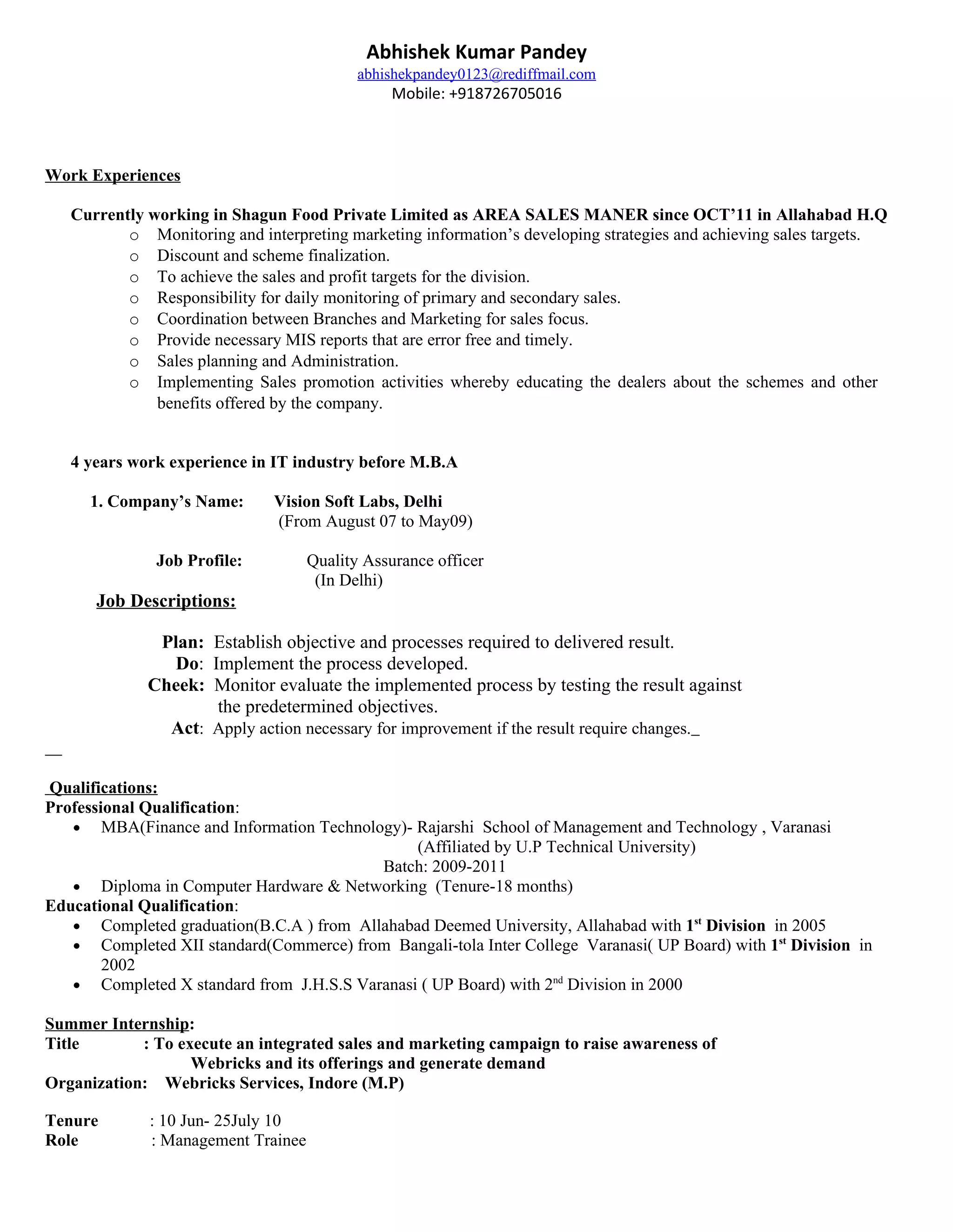 Abhi cv | PDF