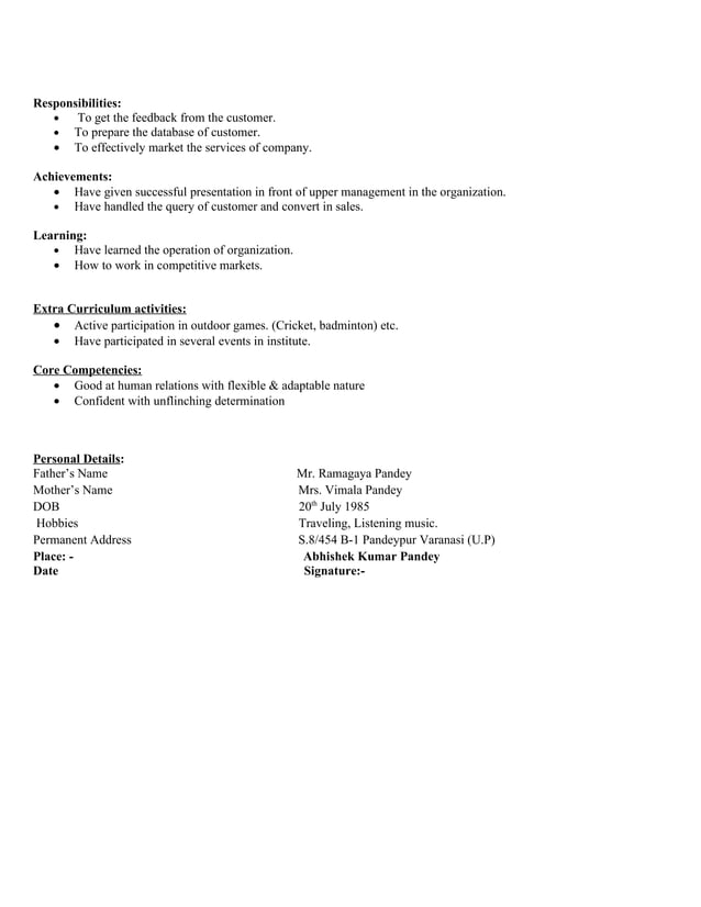 Abhi cv | DOC
