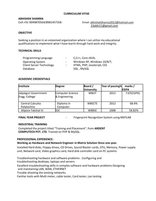 CV Abhishek | PDF