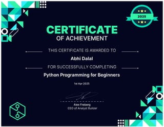 Python Programming for Beginners Certificate.pdf