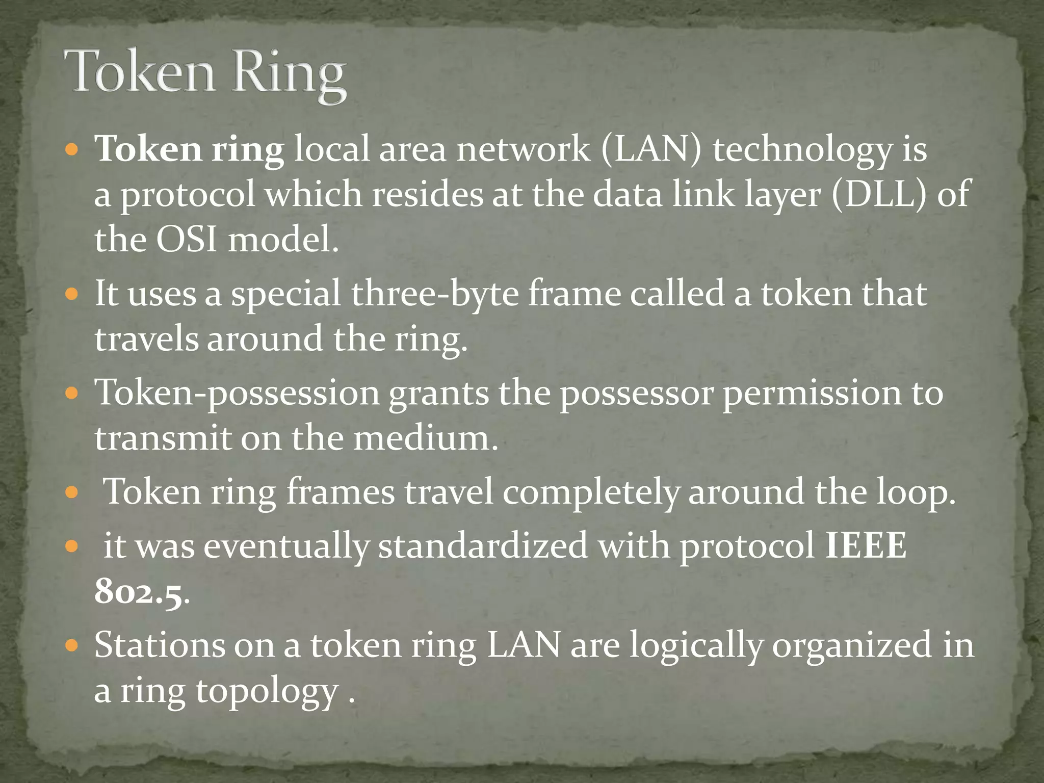 Ethernet and token ring | PPTX