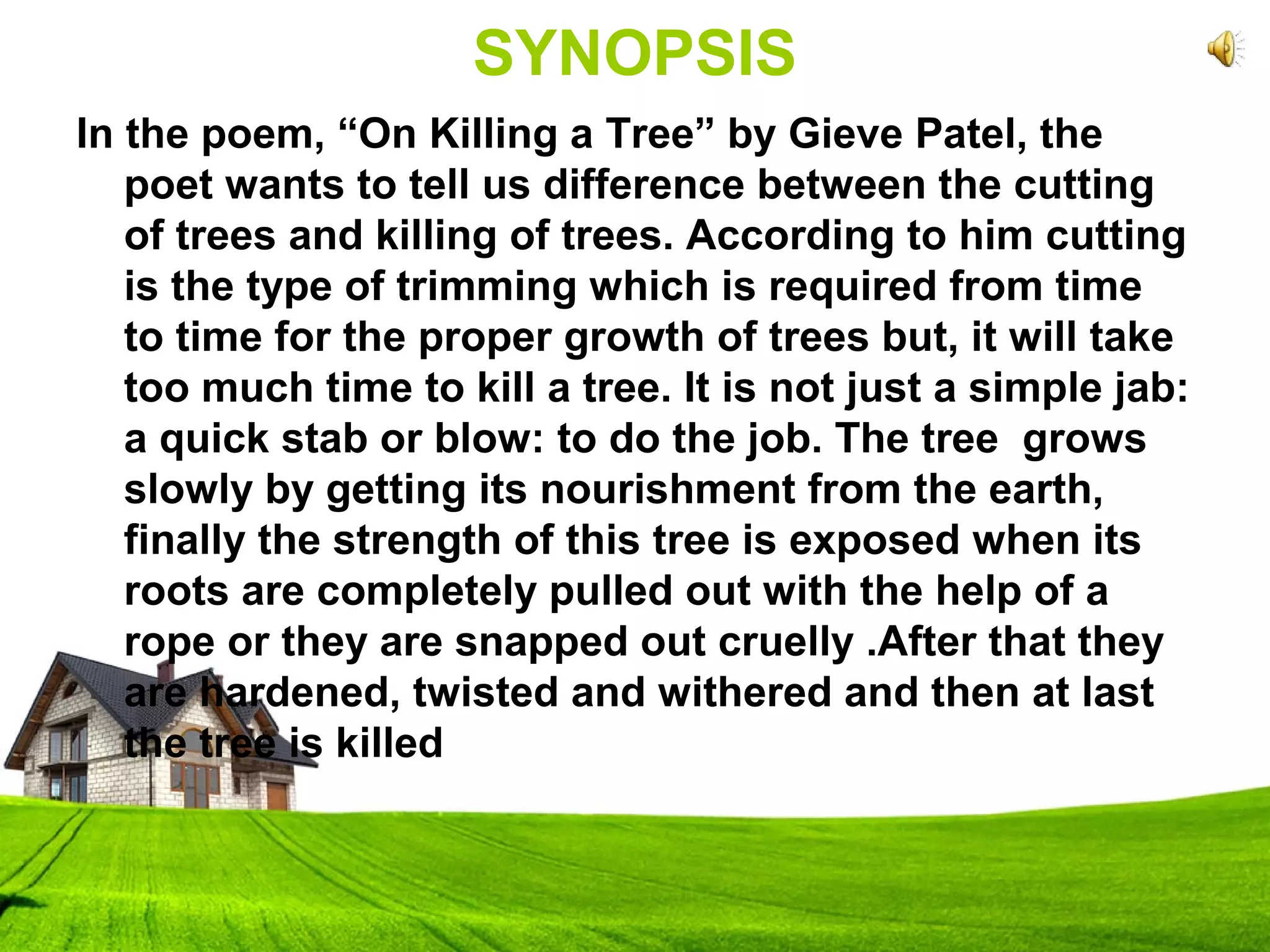 ON KILLING A TREE | PPT
