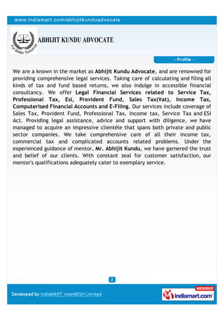 Abhijit Kundu & Associates | PDF | Personal Taxes | Personal Finance