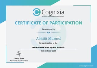 Abhijit M datascience using python | PPT