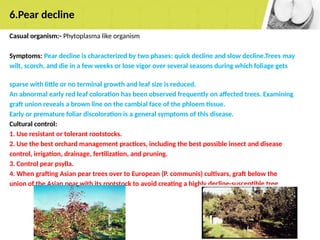 diseases of pear and its management measures | PPTX