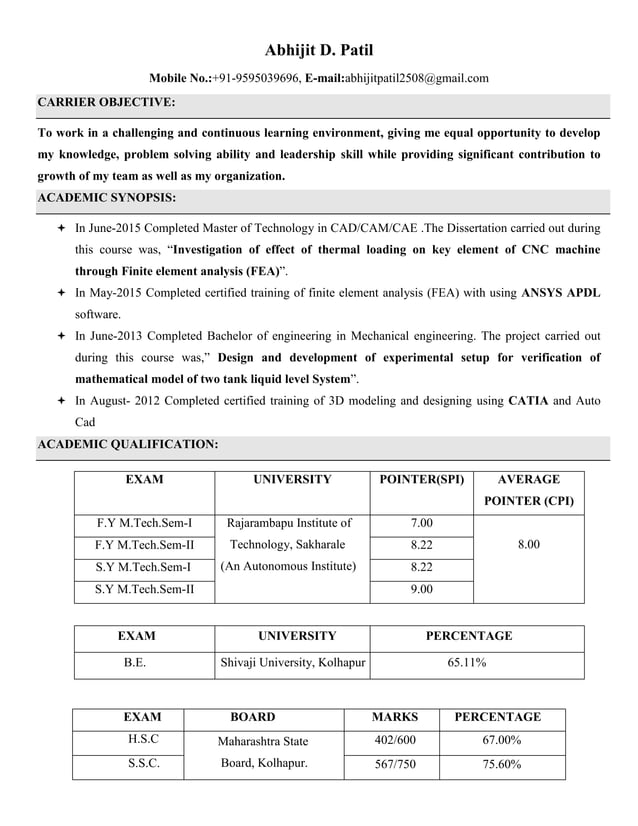 Abhijit patil cv | PDF