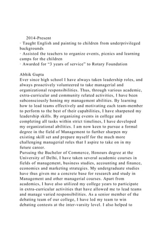 Abhik Gupta Ever since high school I have always taken lea.docx