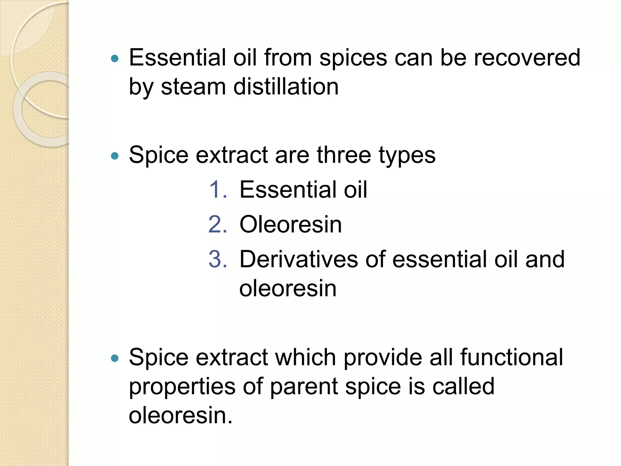 extraction of spices | PPTX