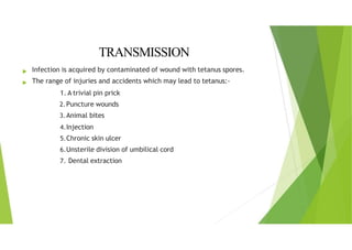 TETANUS Department of Physiotherapy, SHUATS, Prayagraj | PPTX