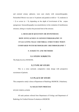 EVALUATION OF MALE URETHRAL STRICTURES USING SONOURETHROGRAPHY ...