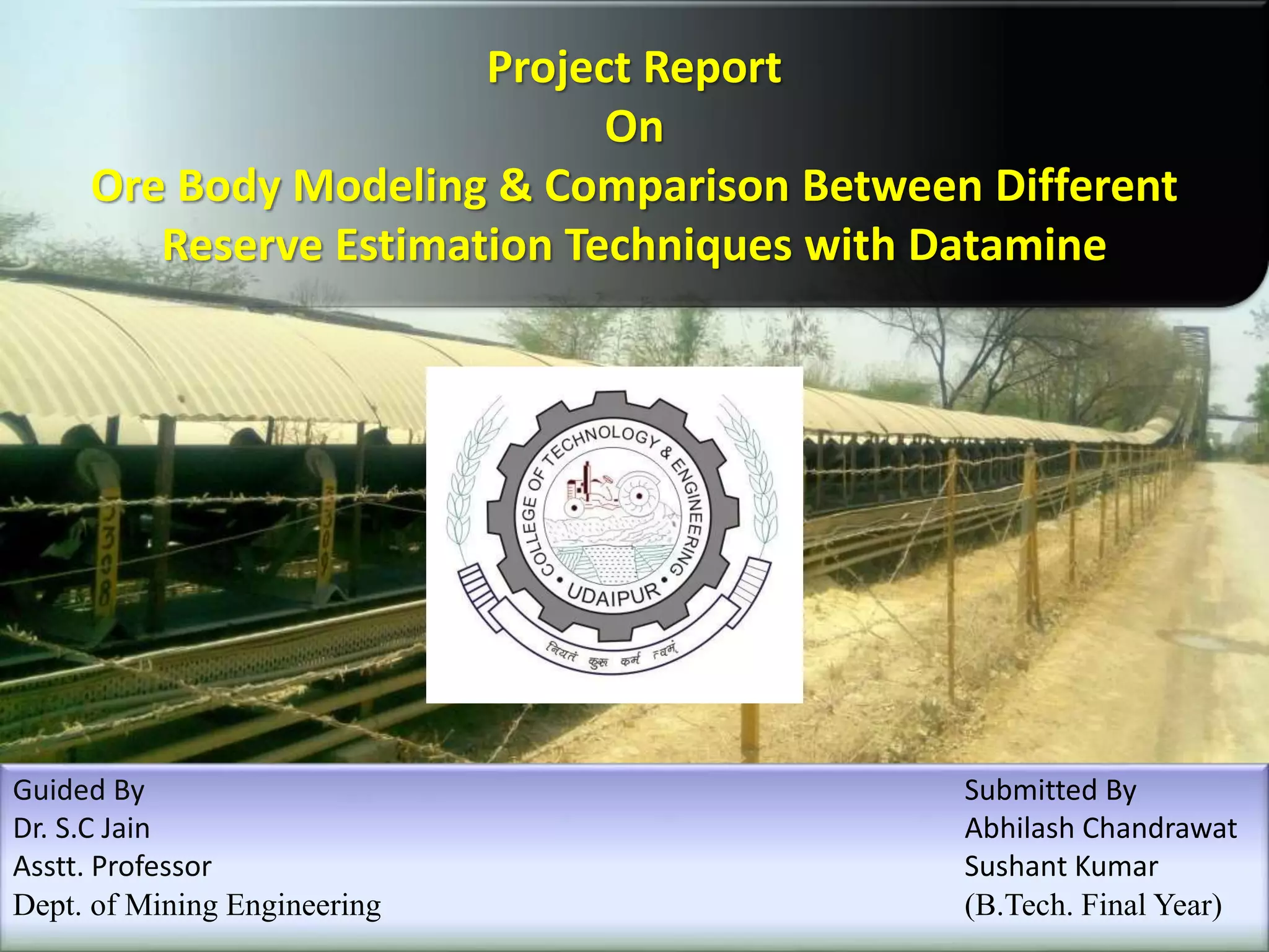 Reserve Estimation Using DATAMINE software | PPTX