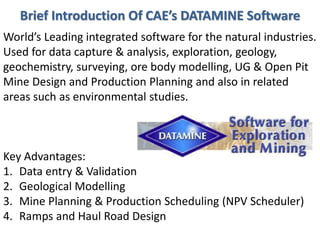 Reserve Estimation Using DATAMINE software | PPTX