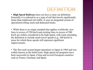 seminar presentation on high speed train | PPTX