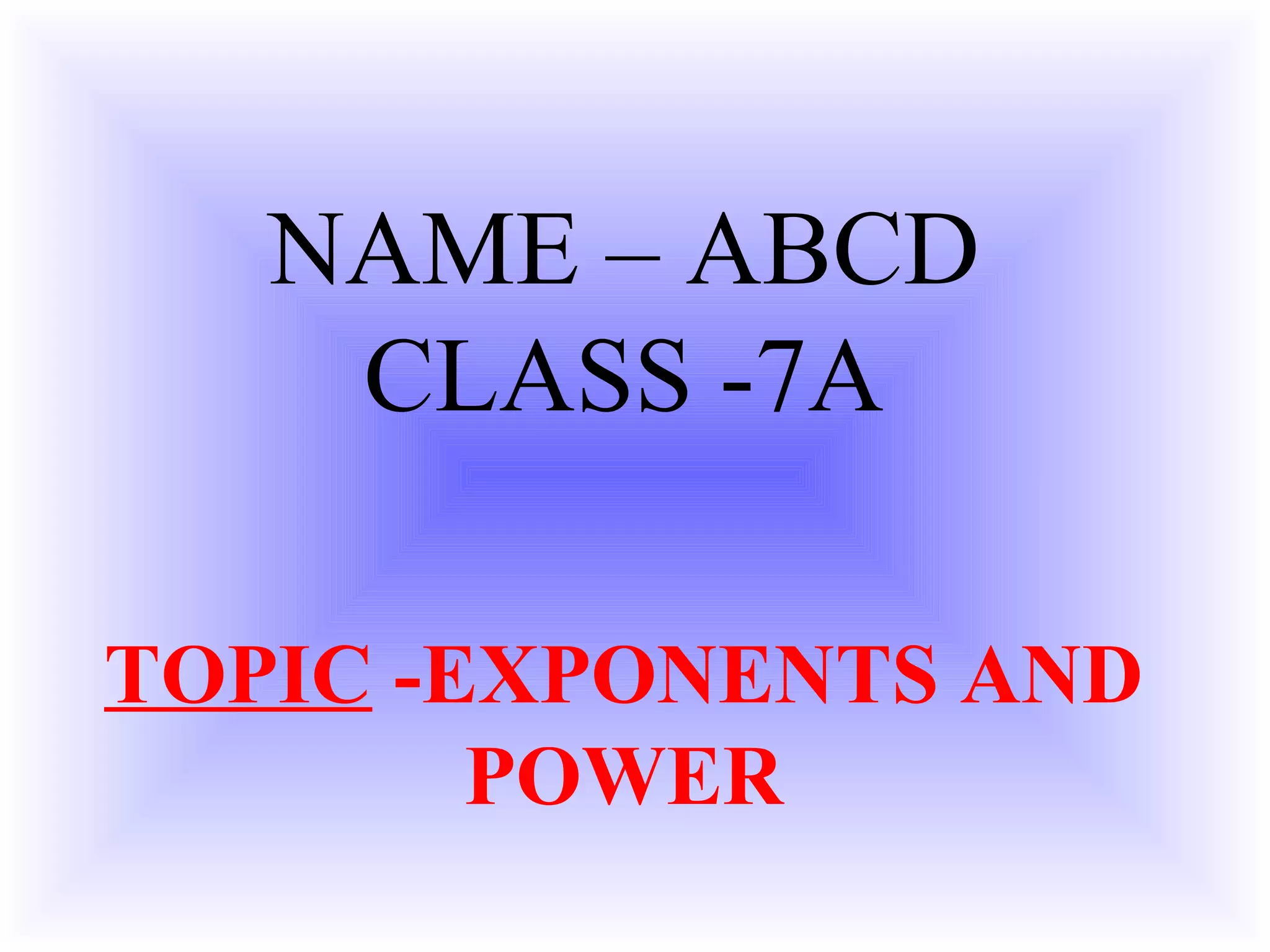 exponents and power | PPT