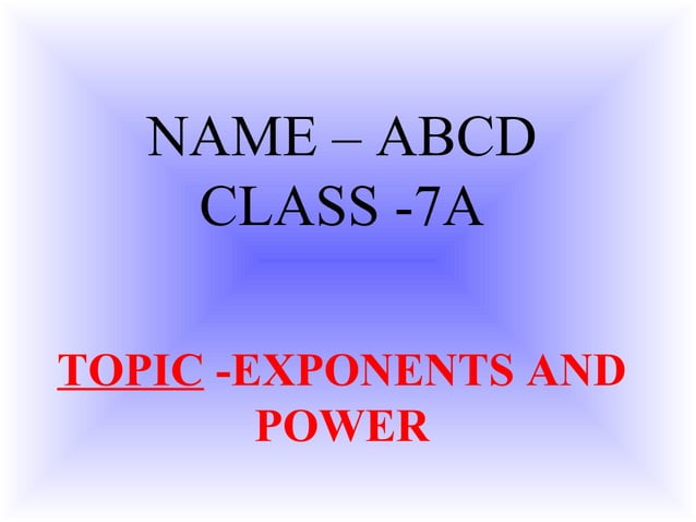 exponents and power | PPT
