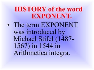 exponents and power | PPT
