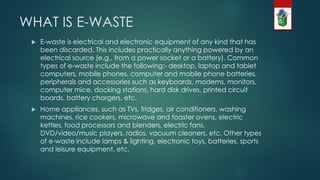 e waste : introduction description seminar | PDF