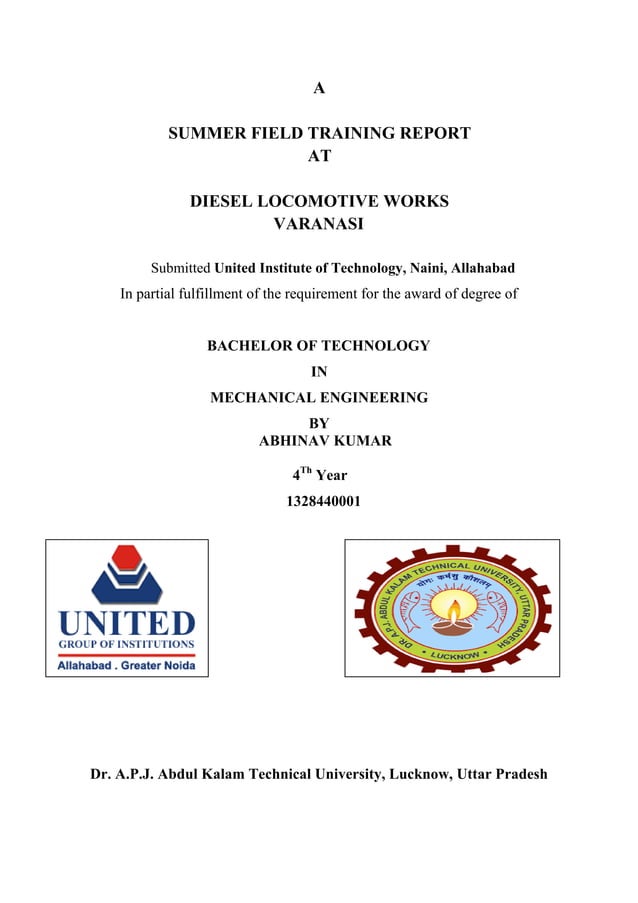 Abhinav Kumar Mechanical Engineering Vocational Training Diesel ...