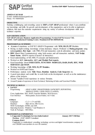 Abhinav_Kumar_ABAP_4 yes | PDF