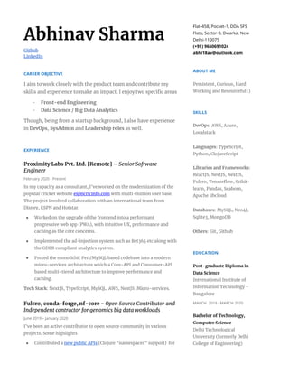 Abhinav_Sharma_CV_30_07_2020 | PDF | Computer Software and Applications ...