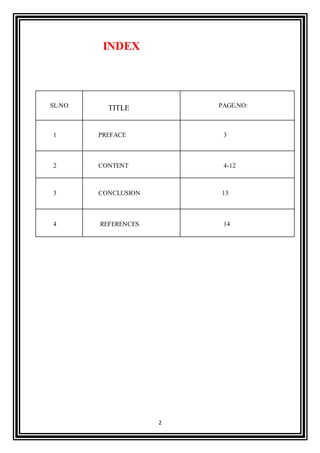 Index Page For Assignment