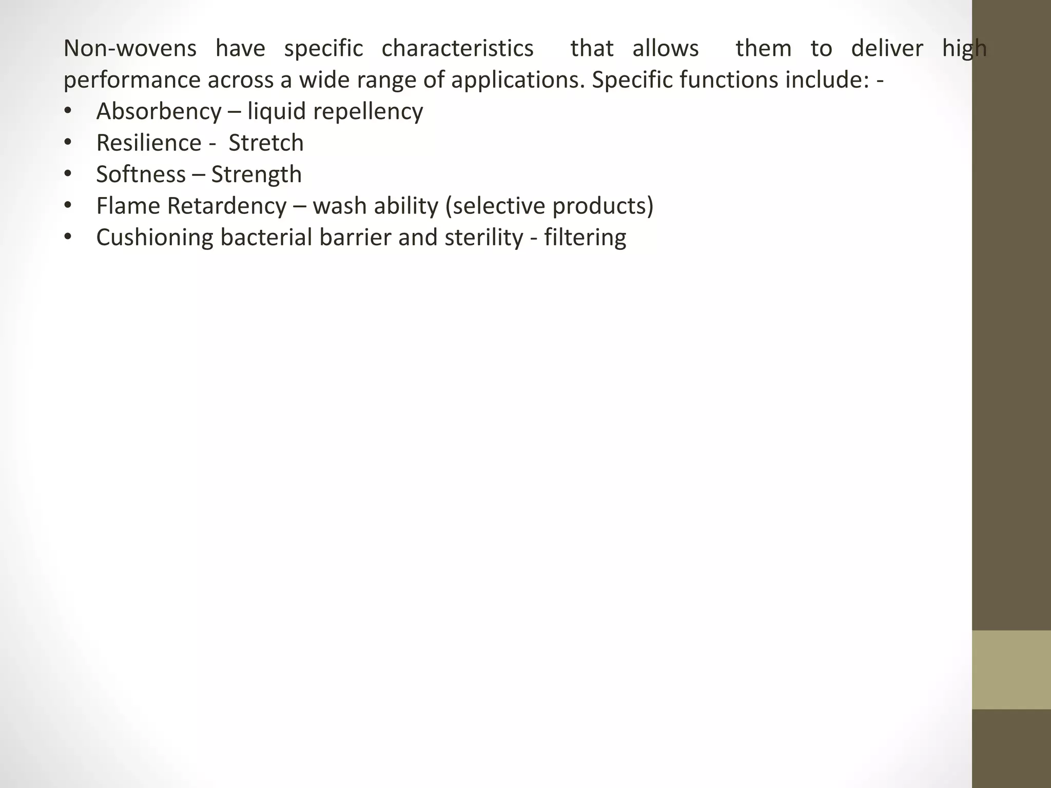 Abhi rana)2. characteristics of non wovens | PPTX