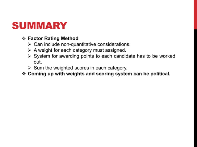 Abhi rana)factor rating method of plant location | PPTX