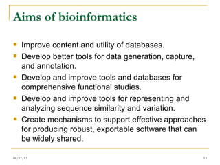 Bioinformatics-General_Intro | PPT | Databases | Computer Software and Applications