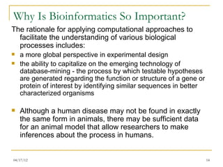Bioinformatics-General_Intro | PPT | Databases | Computer Software and ...